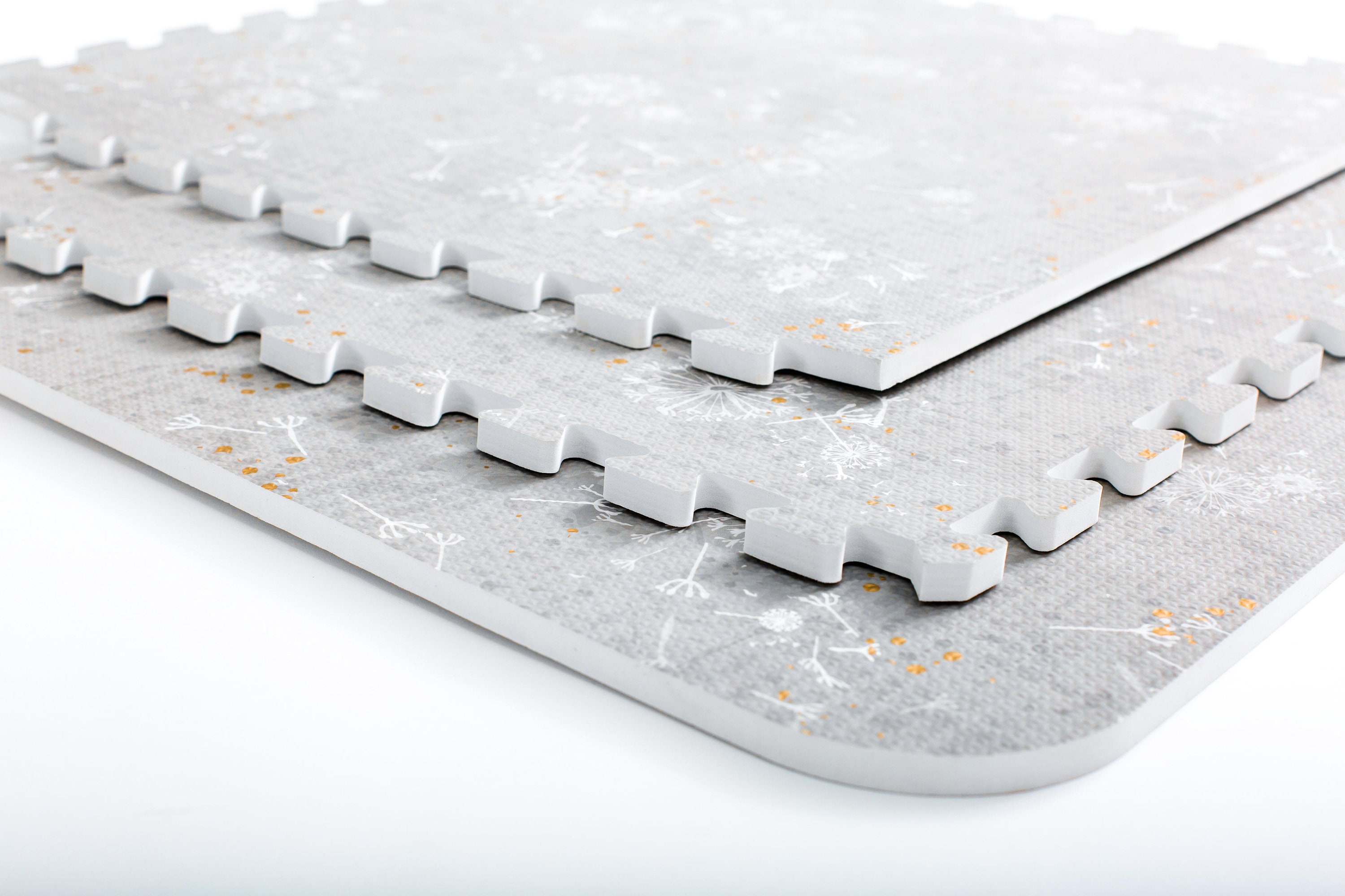 Puzzle Playmat Grey Modern Dandelion Print - Etsy