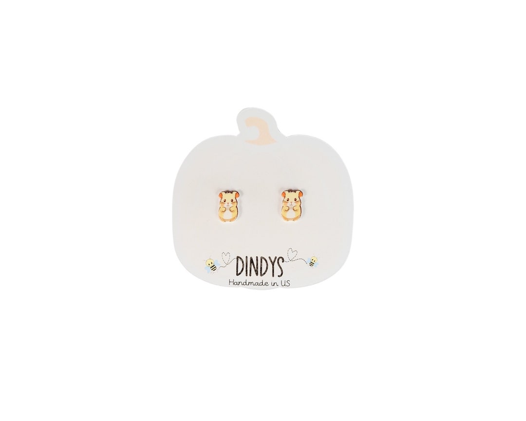 Cute Hamster Stud Earrings, Hamster Owner Gifts, Hamster Earrings ...
