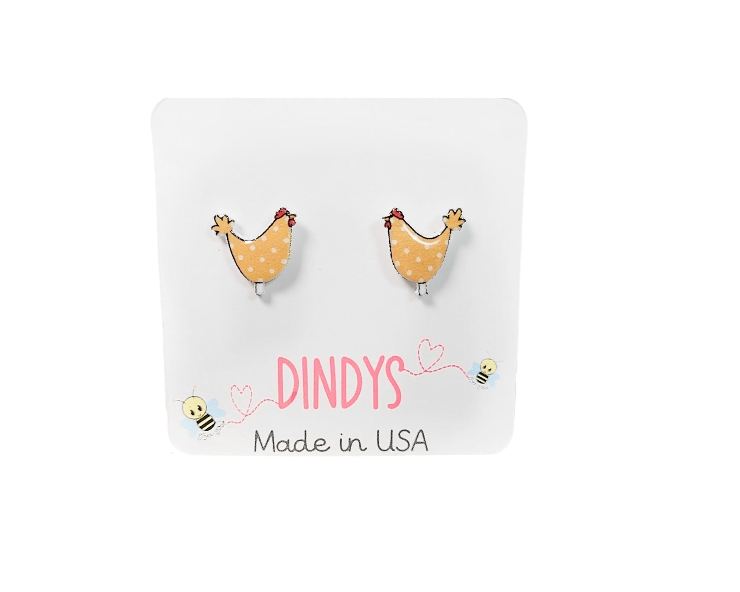 Cute Chicken Stud Earrings, Chicken Jewelry, Chicken Earrings, Gifts ...
