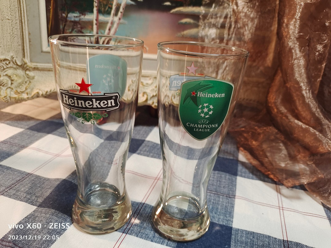 Heineken Set of Two Red Star Beer Glasses, Barware Glasses, Pints ...