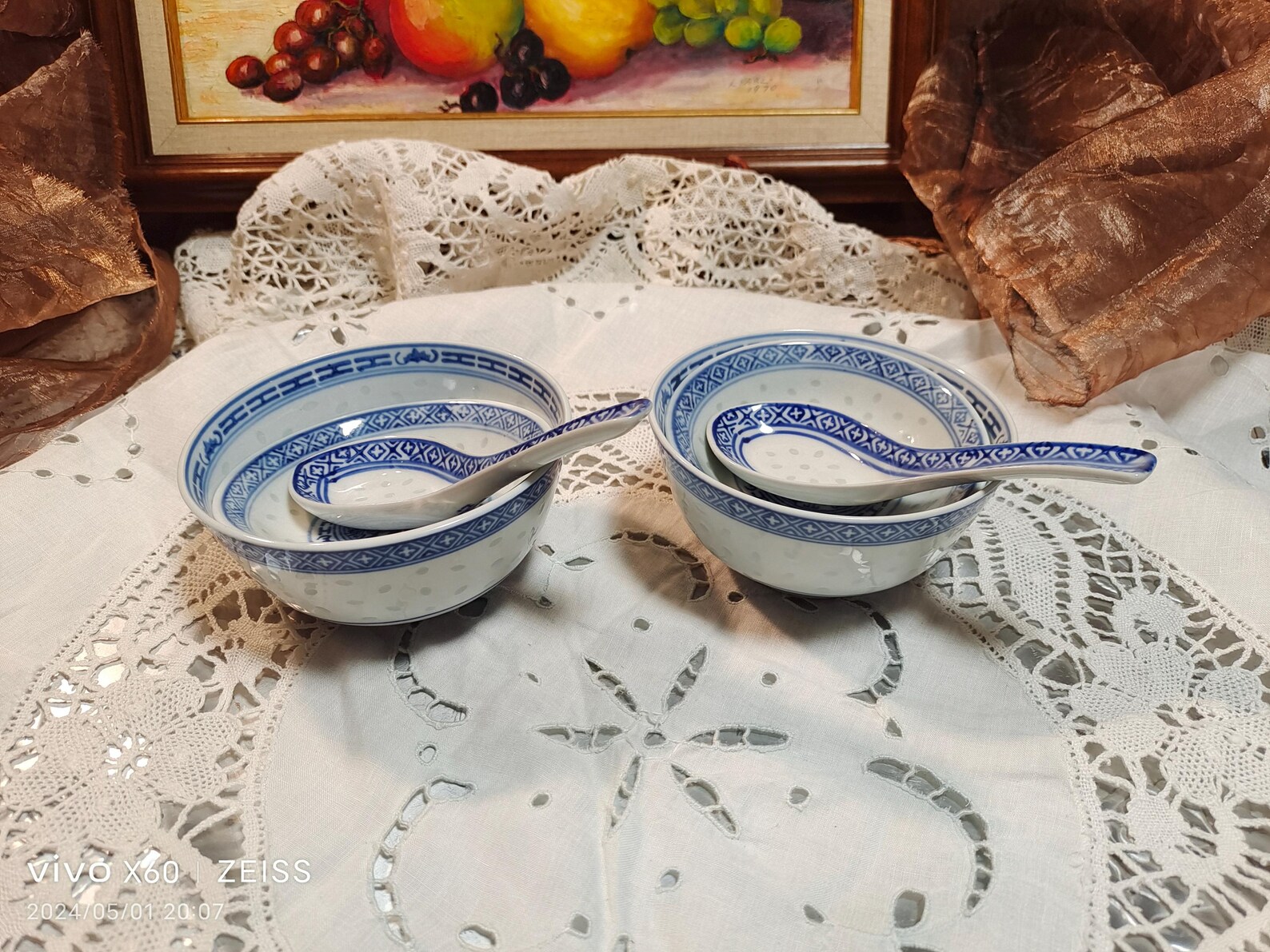 Chinese Rice Bowl Set, Dragon Pattern, Matching Spoons & Sauce Dish - Etsy