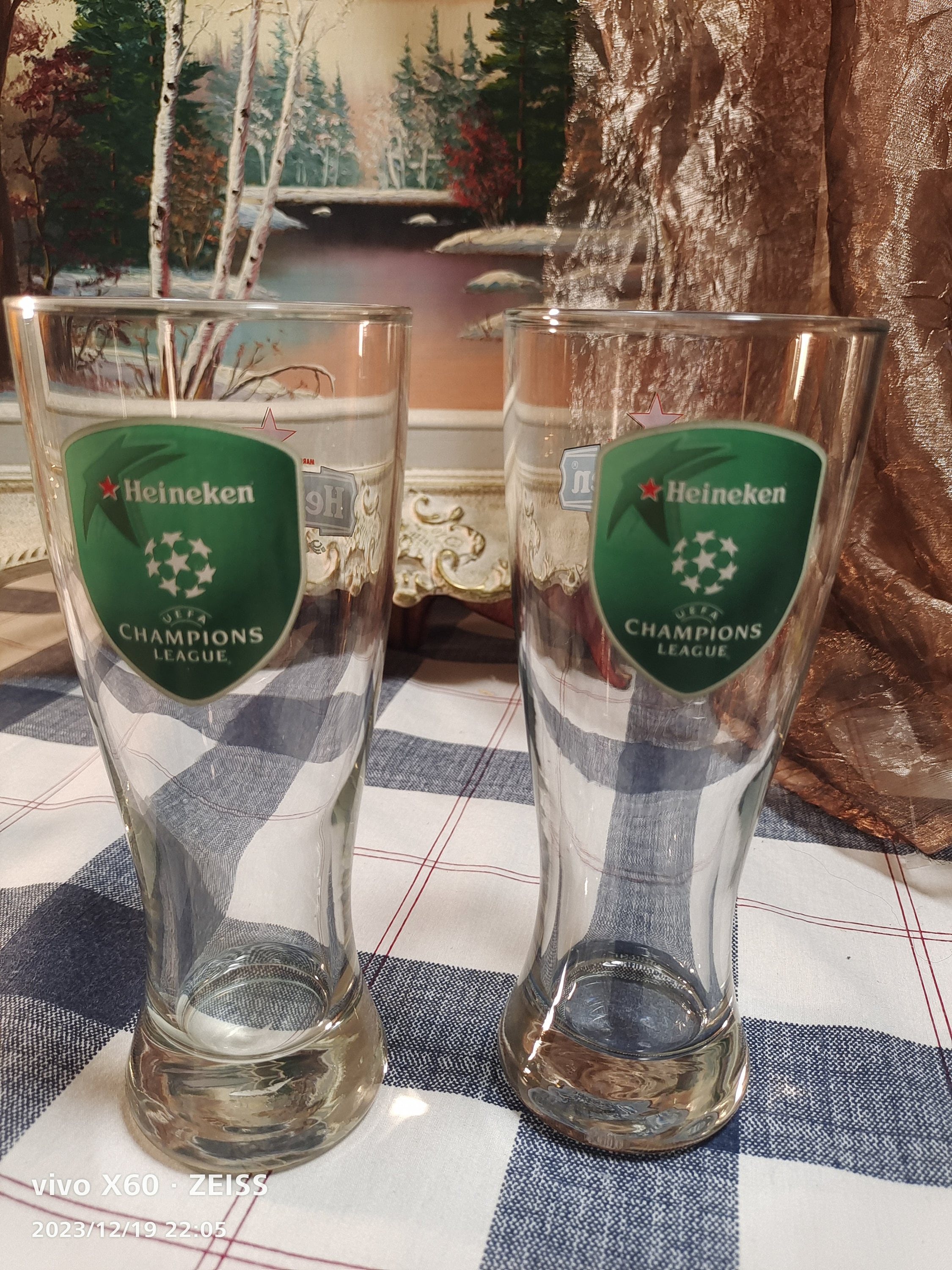 Heineken Set of Two Red Star Beer Glasses, Barware Glasses, Pints ...