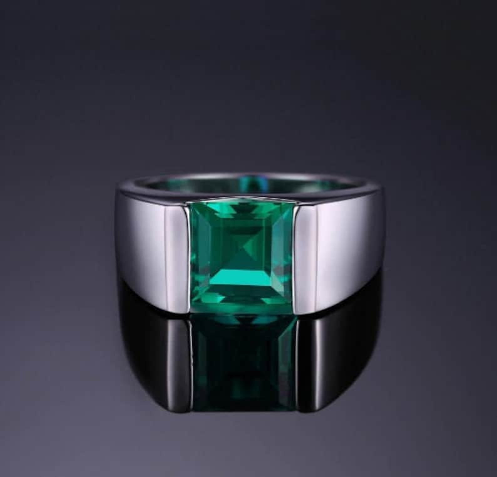 Buy Emerald Men's Ring 925 Sterling Silver Ringgemstone Ring Online in ...