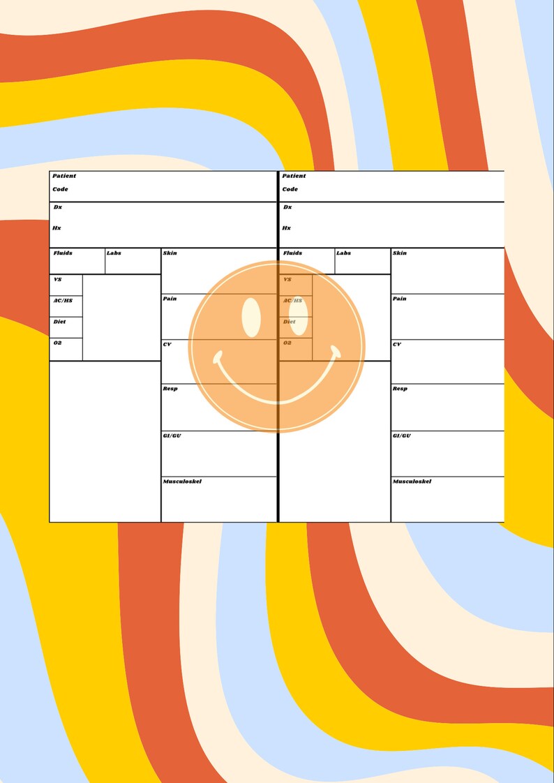 REPORT SHEET Med-surg Bulletproof Report Sheets set of 4 With Option to ...