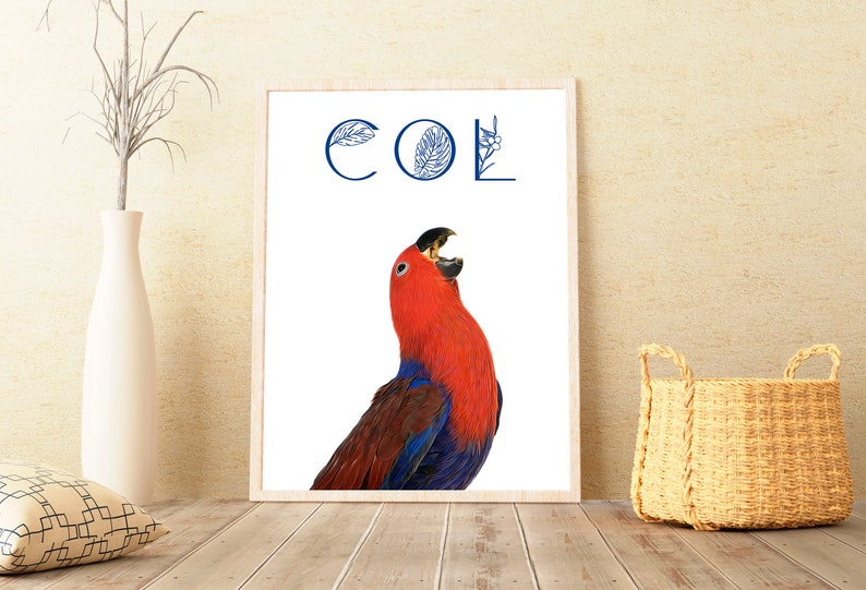 Custom Parrot Portrait, Real Parrot Portrait, Bird Owner Gift, Custom ...