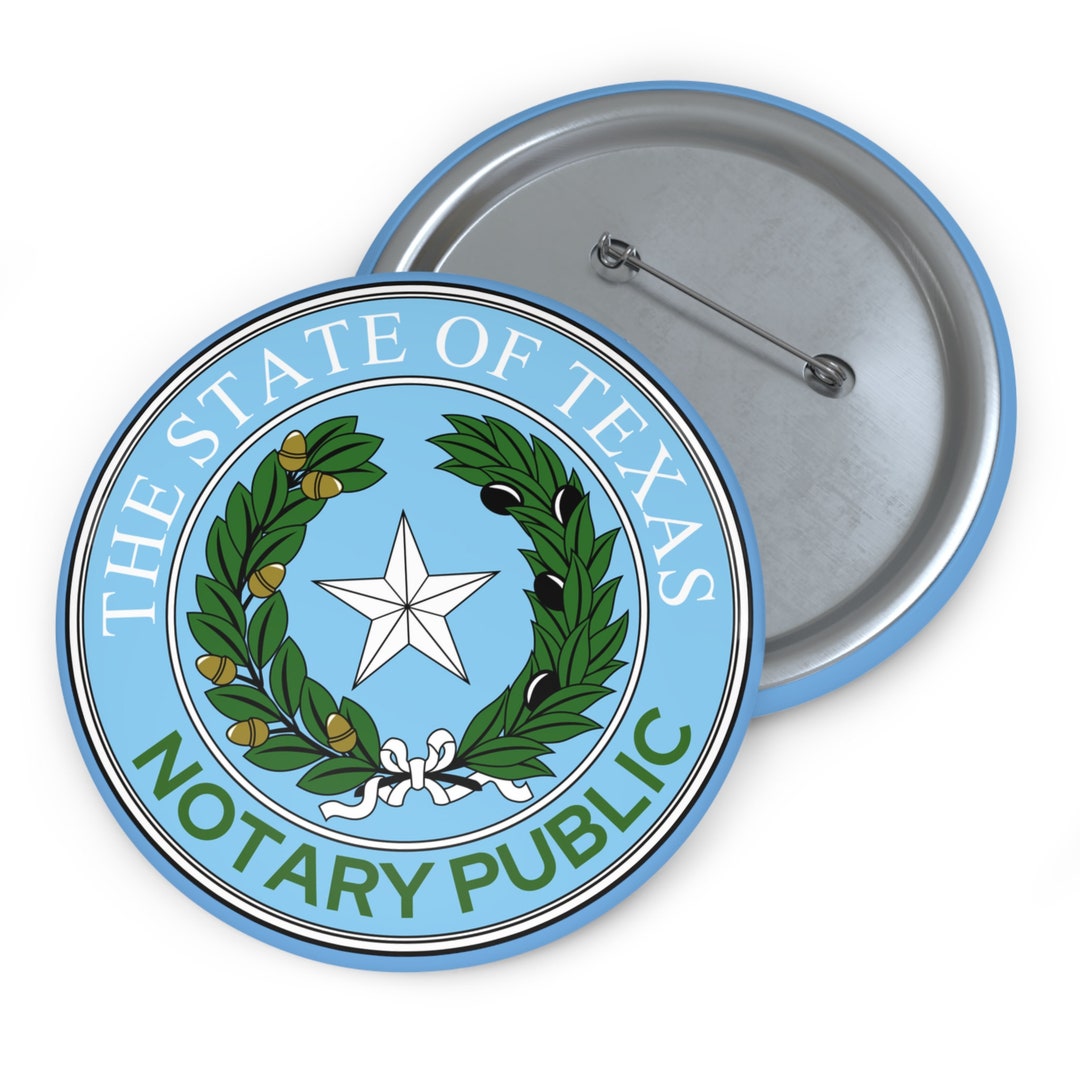 Custom State Seal Notary Public Button Pin - All 50 States - Three ...