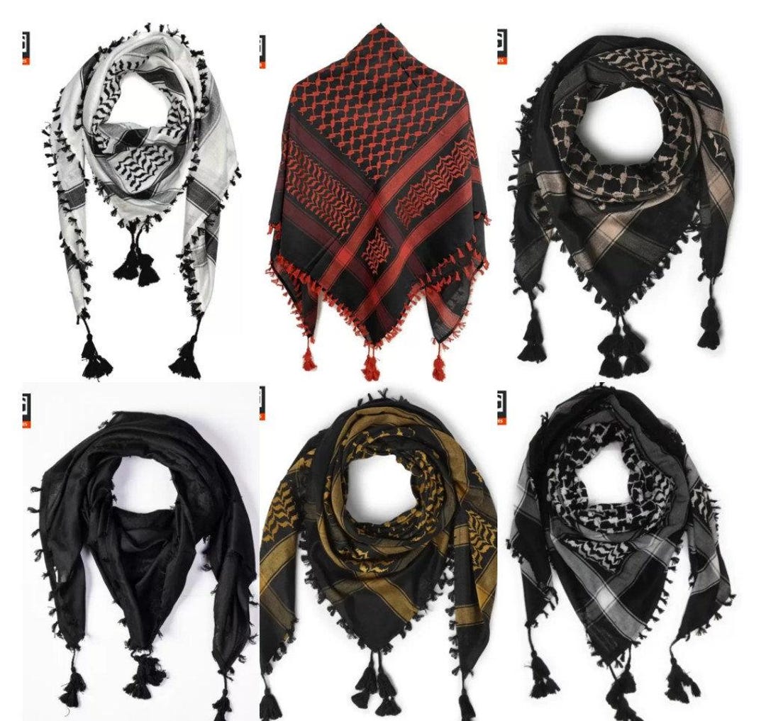 Palestine Keffiyeh Shemagh Kufiya Scarf, Arafat Hatta Arab Style 48*48 ...