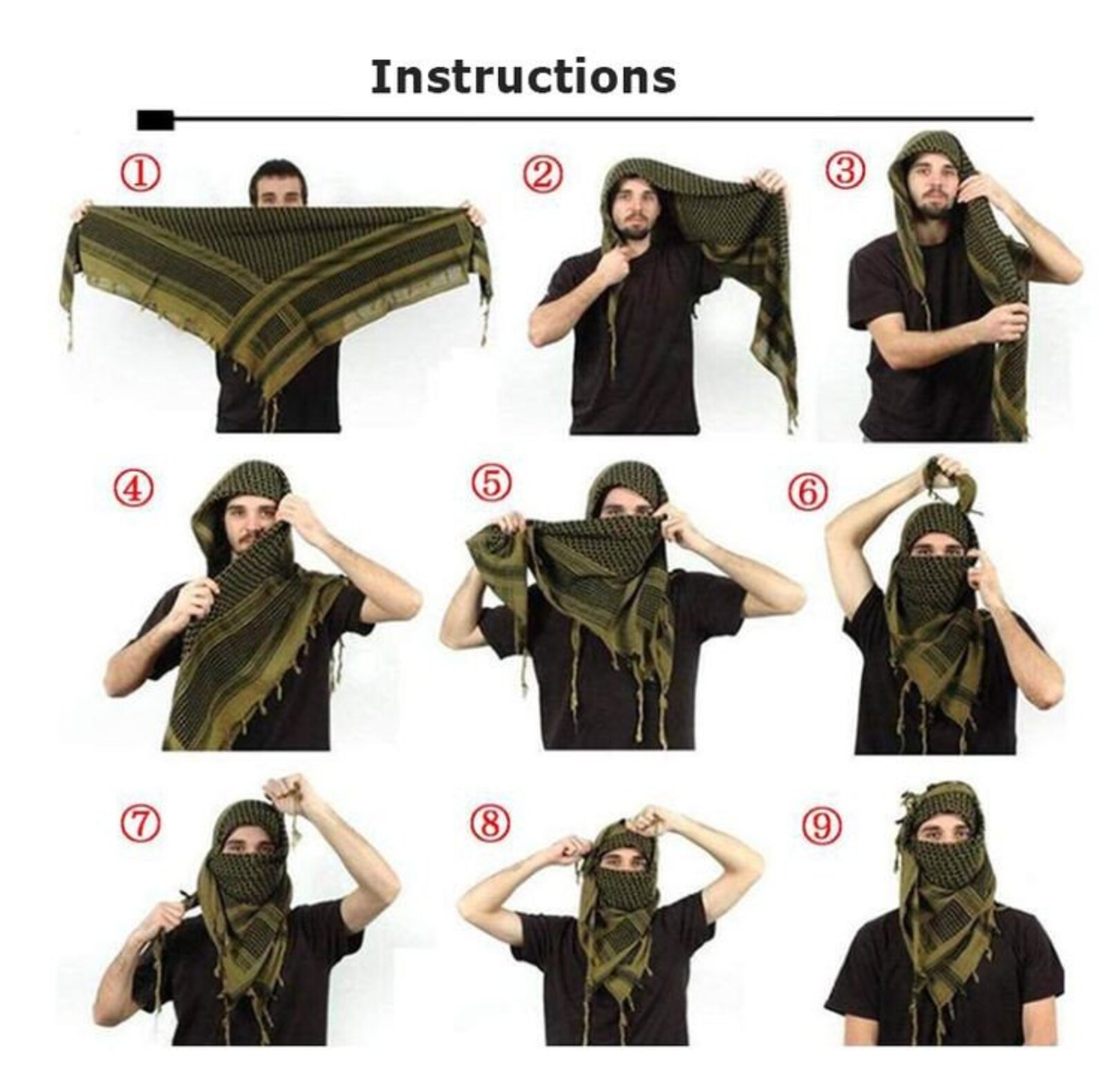 Arabian Shemagh Head Scarf, Desert Scarf, Couple Gift, Head Cover Scarf ...