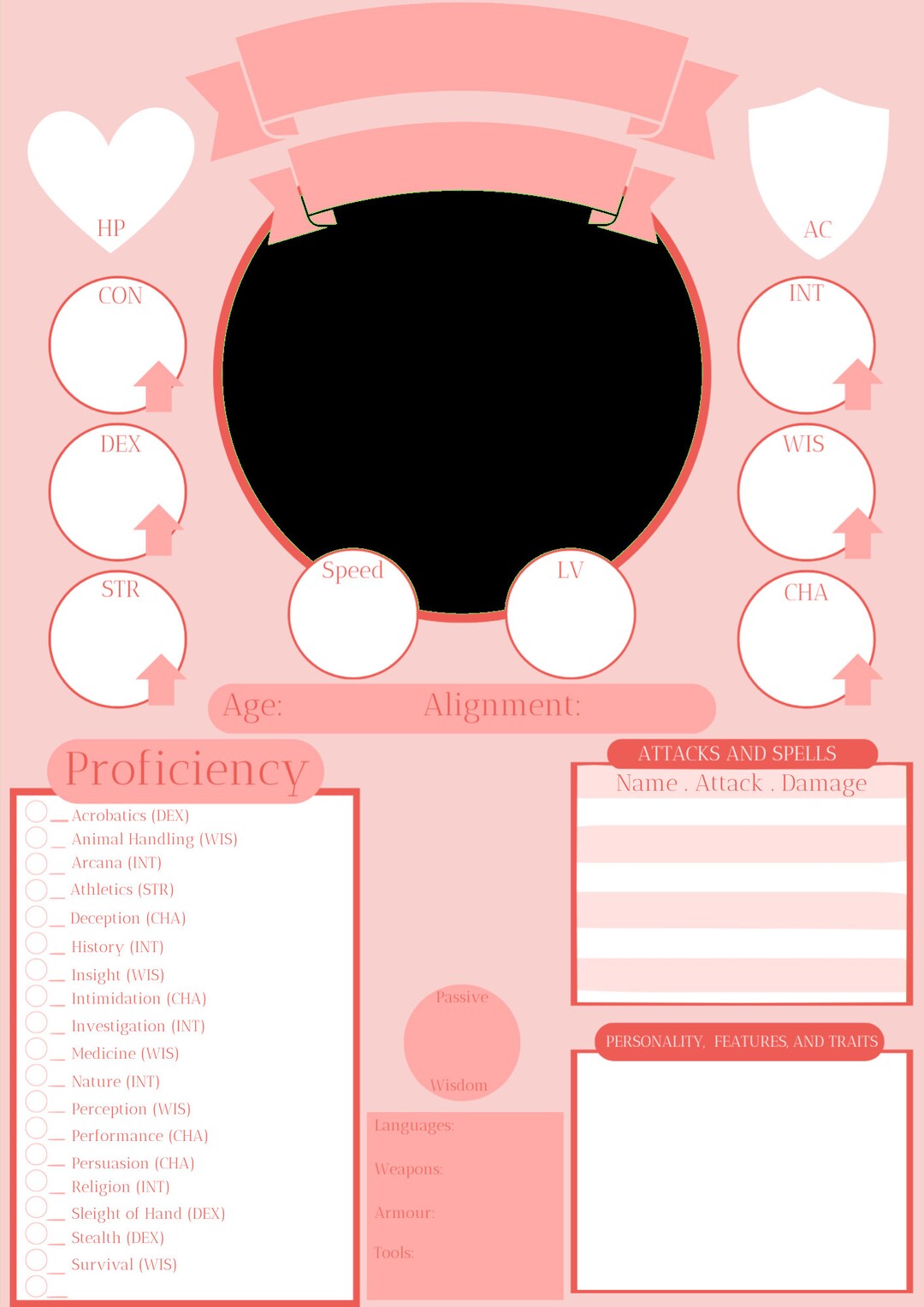 Sugar Cane D&D 5e Character Sheet: PDF Compatible With Fifth Edition ...