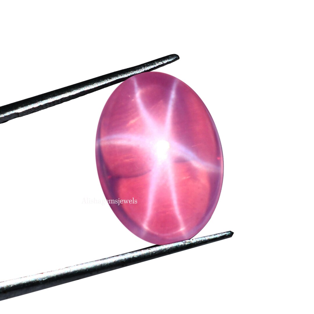 10ct Brilliant Pink Lindy Star Sapphire Gemstone, Pink 6 Rays Star ...