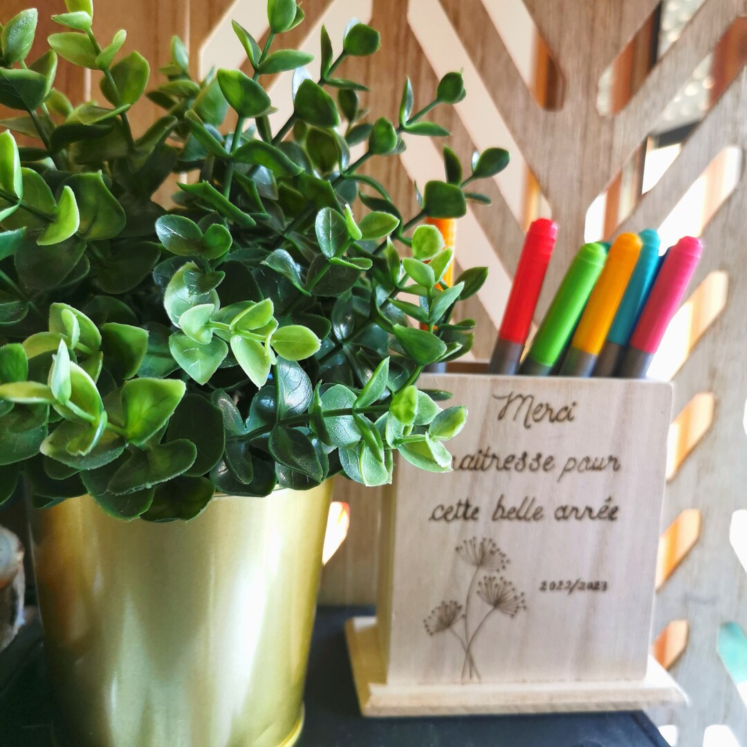 Personalized Wooden Pencil Pot, Mistress Gift, Birthday - Etsy