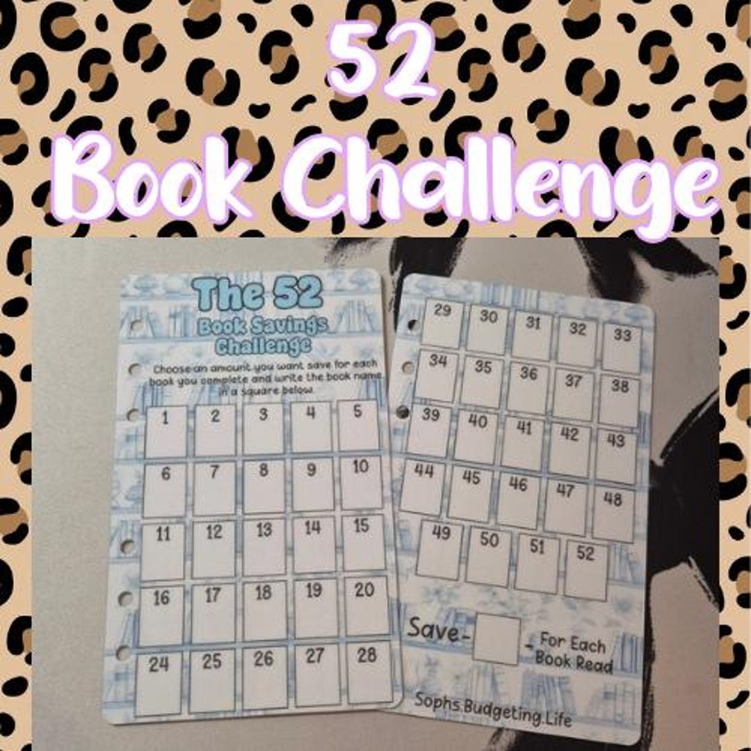 52 Book Reading Savings Challenge - Etsy