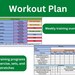Workout & Fitness Tracker Spreadsheet for Excel | Repeatable Weekly Gym ...