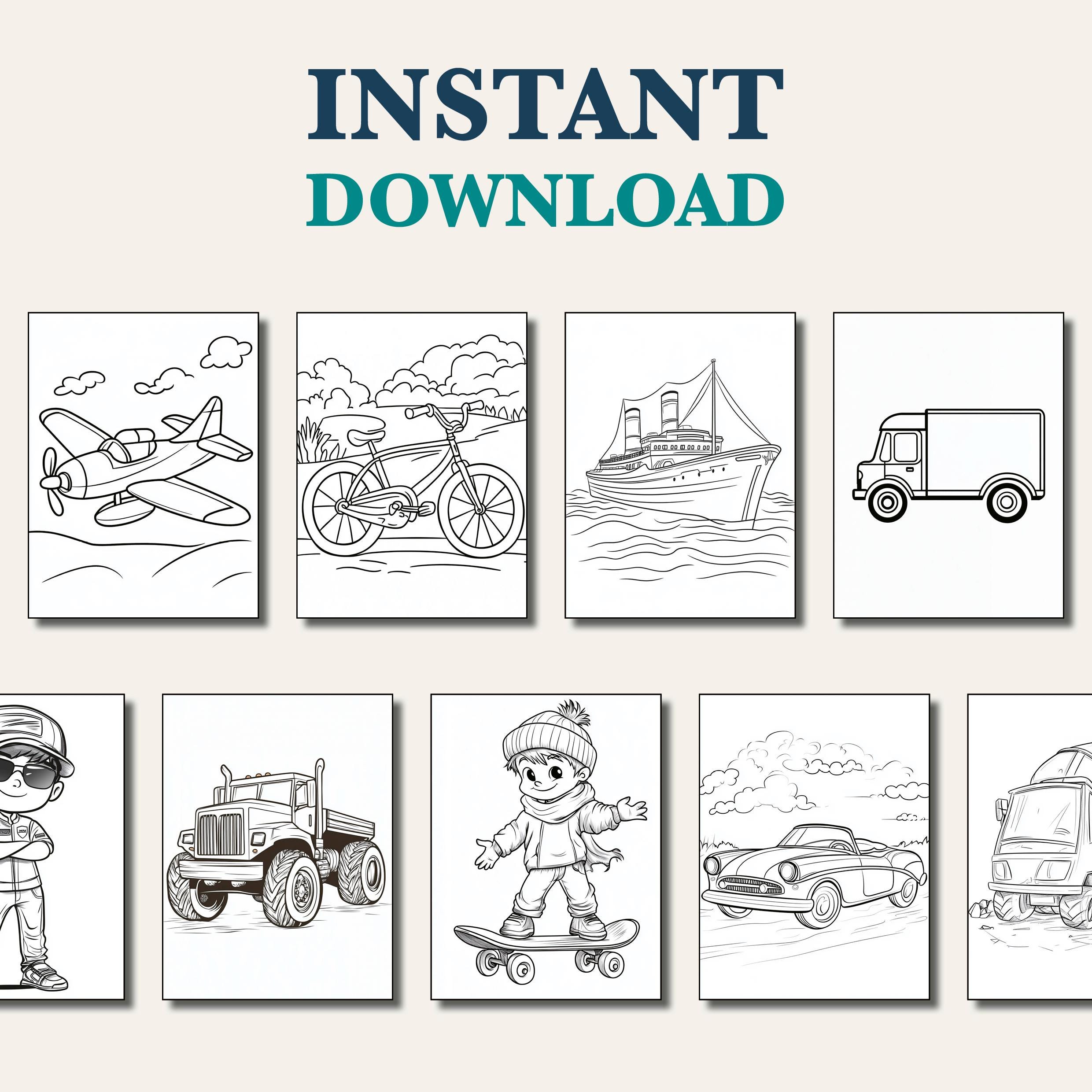 Vehicles Coloring Pages for Kids, Printable Coloring Pages, Worksheets ...