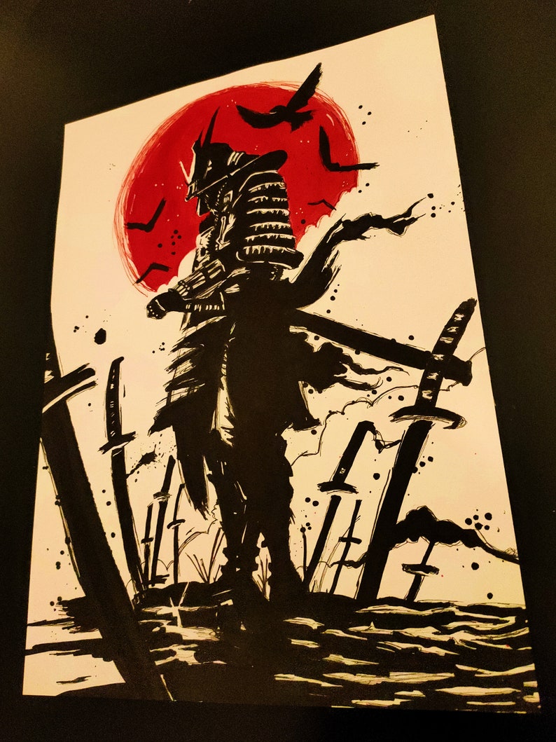 Samurai Drawing - Etsy