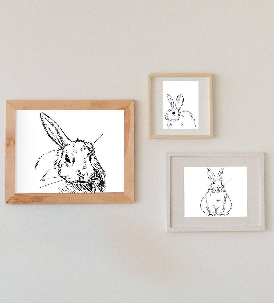 Rabbit Printable Wall Art | Animal Wall Art 3 Prints | Digital Download ...