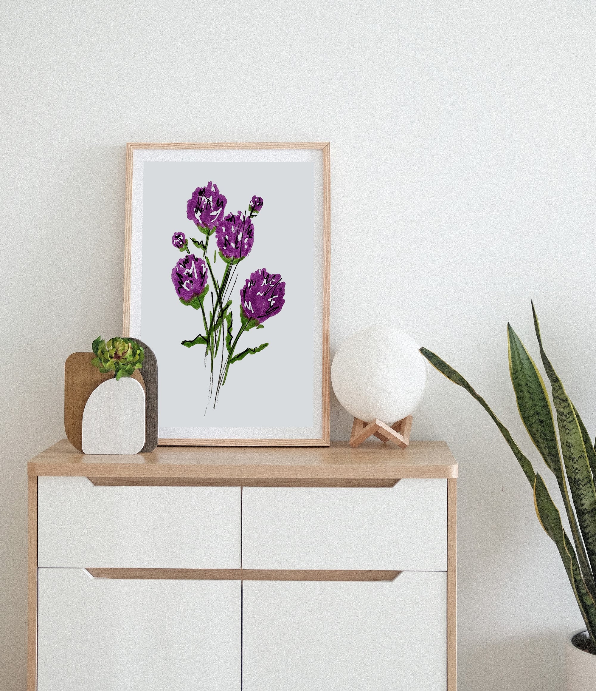 Pink Flower Printable Wall Art | Flower Wall Art | Digital Download Art ...