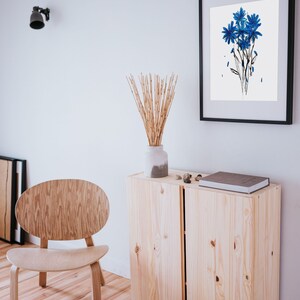 Blue Flower Printable Wall Art | Flower Wall Art | Digital Download Art ...