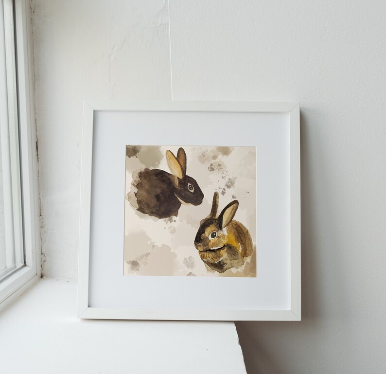 Rabbit Printable Wall Art | Animal Wall Art | Digital Download Art ...