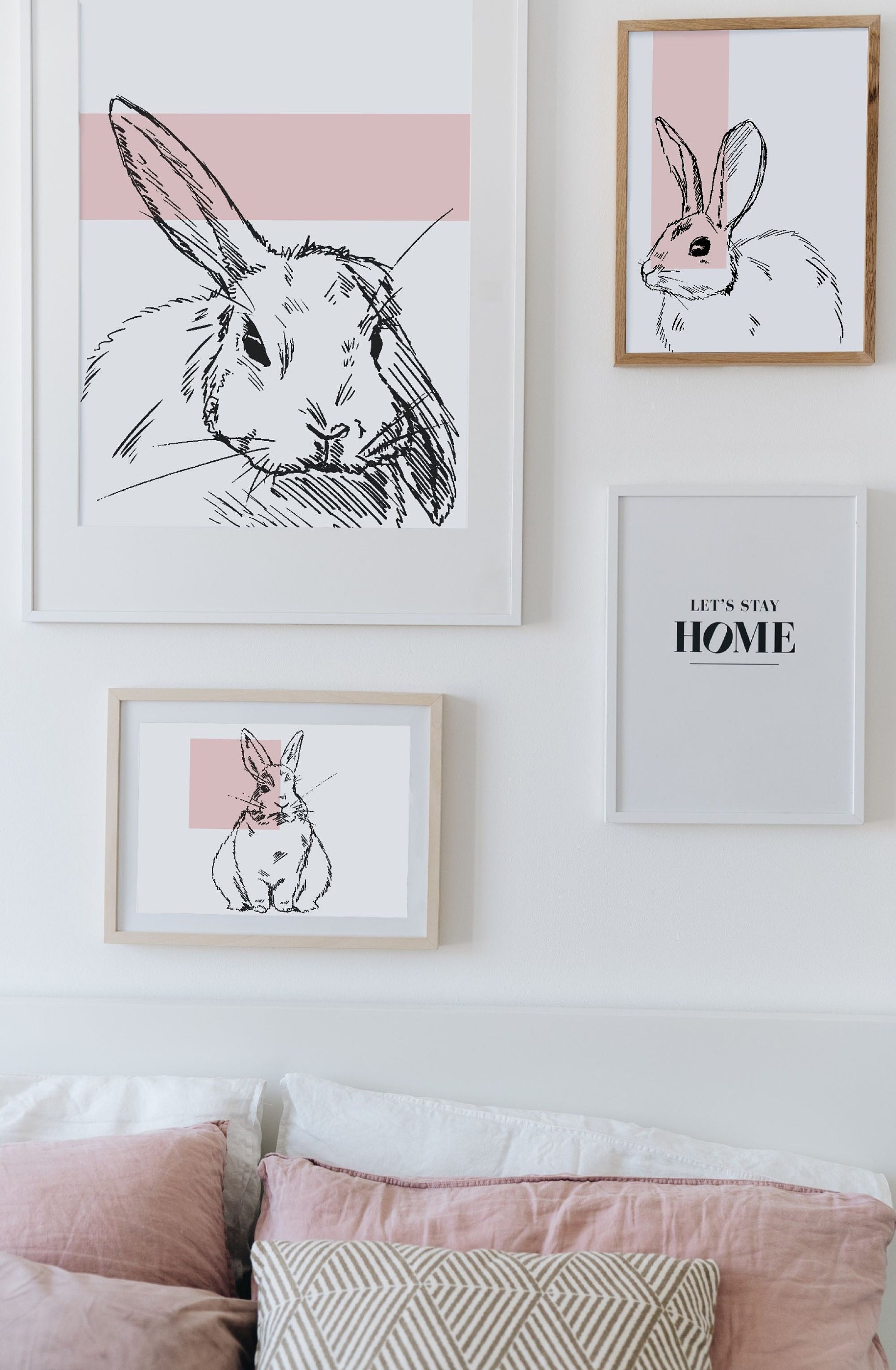 Rabbit Printable Wall Art | Animal Wall Art| 3 Prints | Digital ...