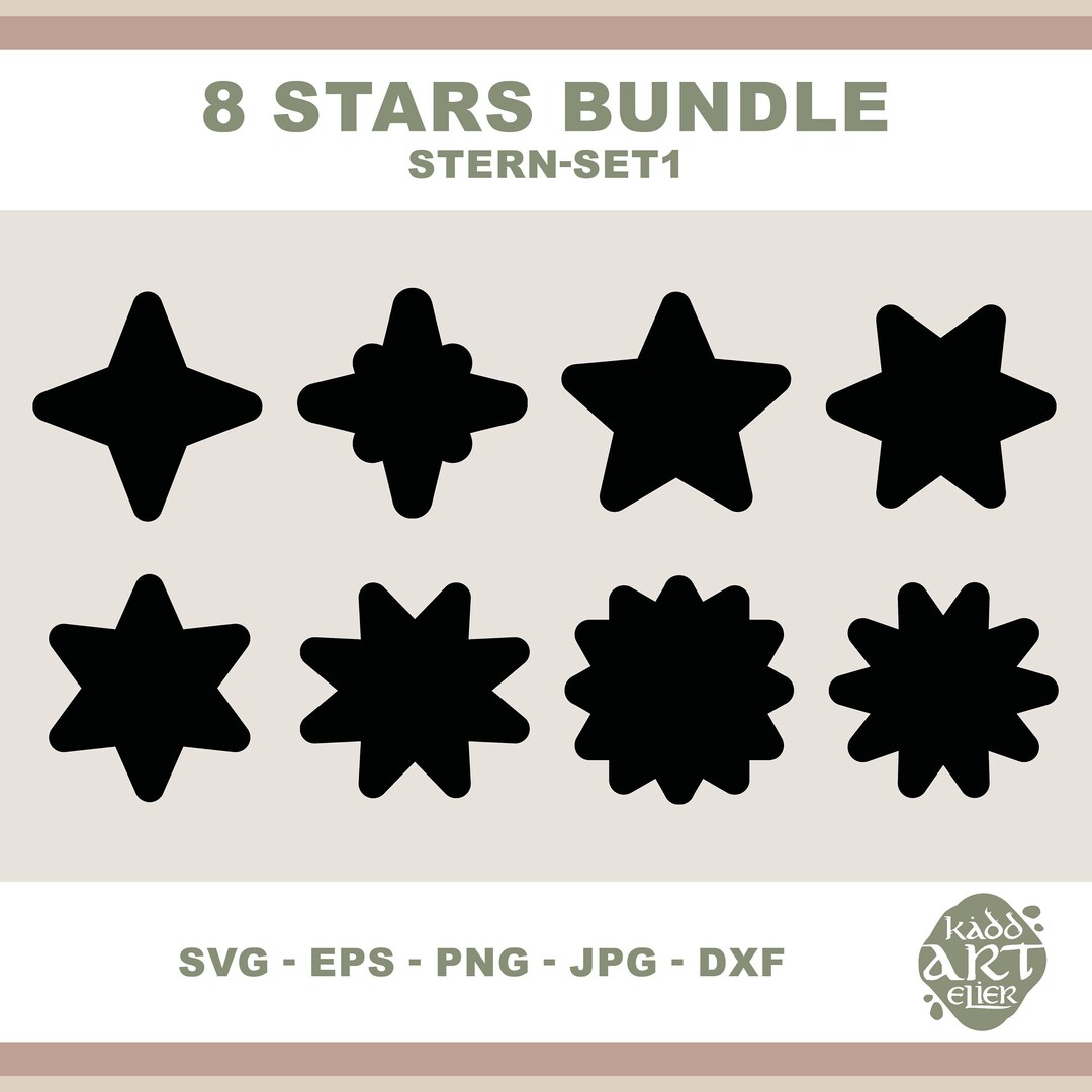 Stern SVG File 8 Star Bundle star Set1 Star Clipart - Etsy UK
