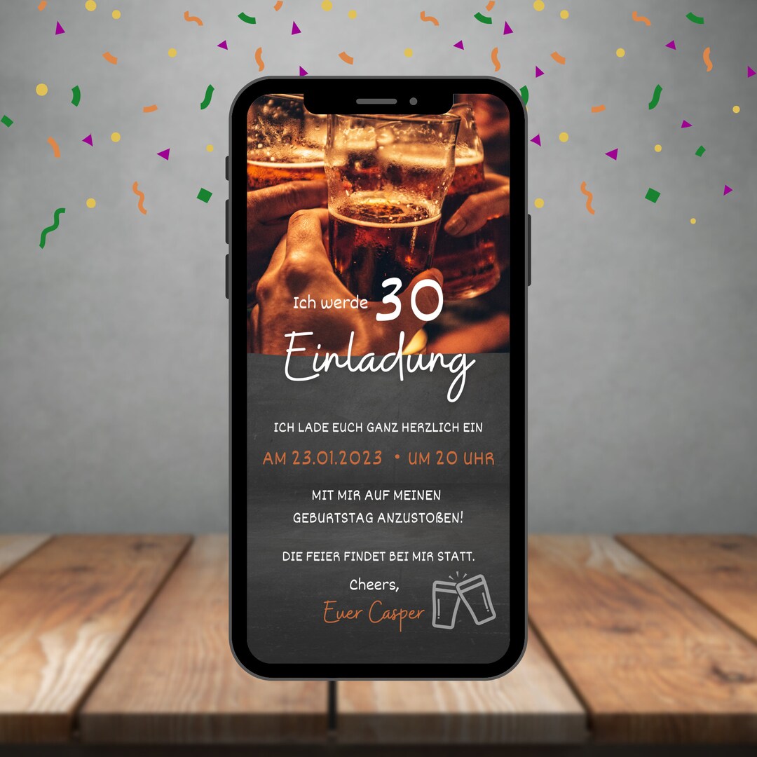 CHEERS! Digital Birthday Invitation | Ecard Invitation to Personalize ...