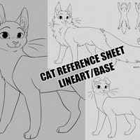 Simple Feral Cat Warrior Cats Feline Lineart Base Pack Customizable Psd ...