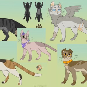 Cat Reference Sheet, Base, Lineart, Warrior Cats, Ocs - Etsy