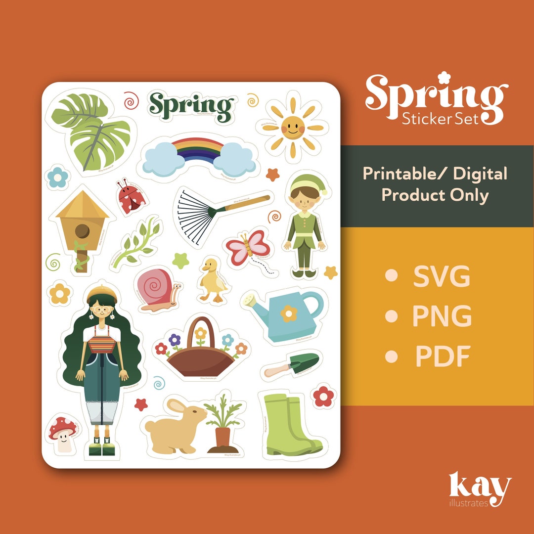 Spring Sticker Pack by Kay - Etsy
