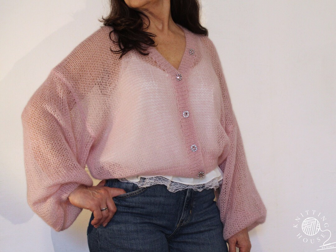 Light Silk Mohair Sweater Loose Fit Sweater Hand Knitted Sweater Air ...