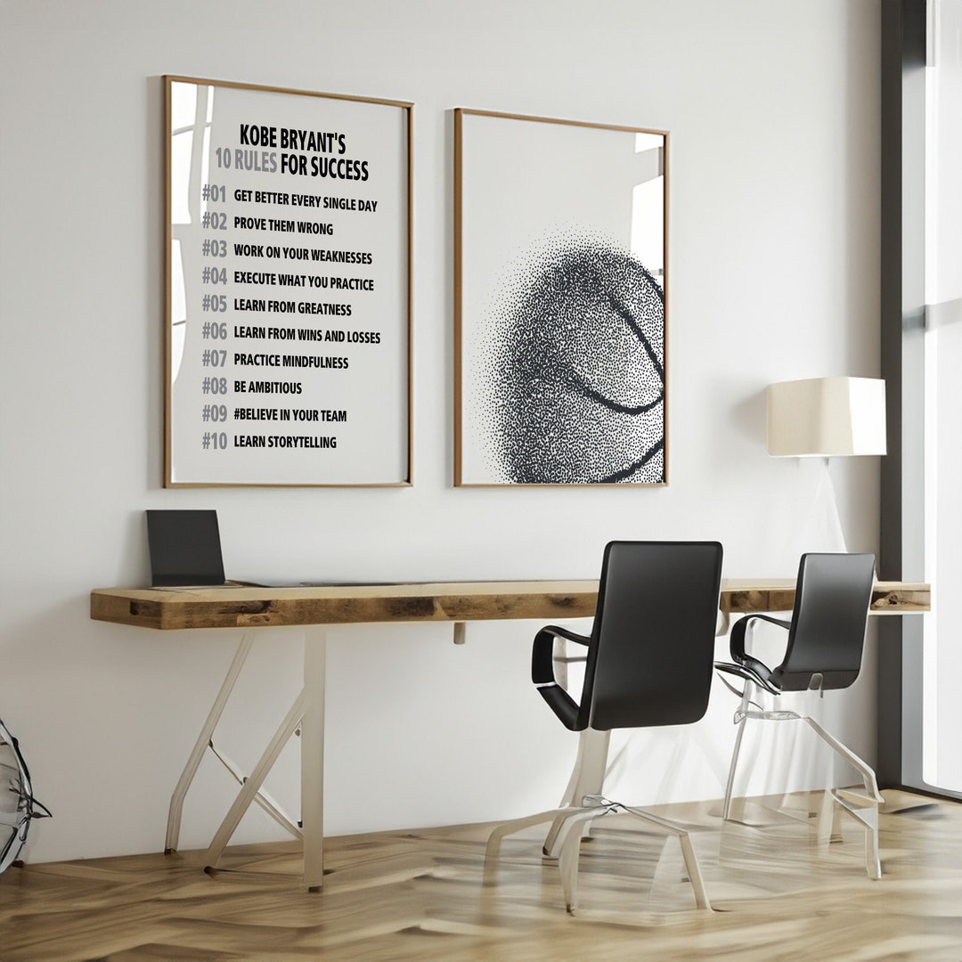 Kobe Bryant's 10 Rules for Success Basketball Motivational Wall Art ...