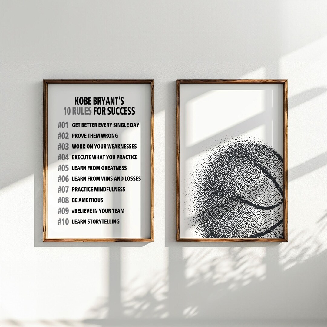 Kobe Bryant's 10 Rules for Success | Basketball Motivational Wall Art ...