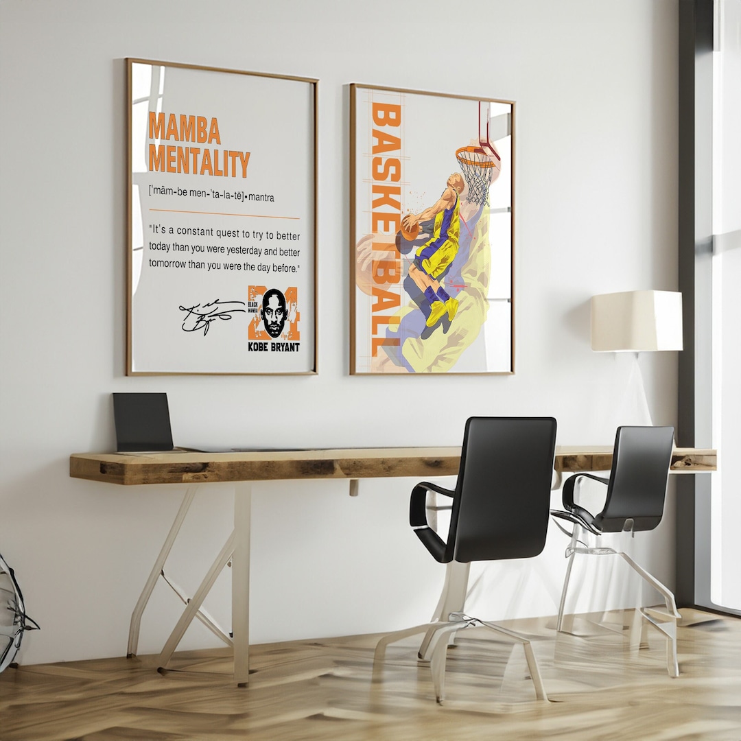Kobe Bryant Mamba Mentality Definition Posters NBA Black Mamba ...