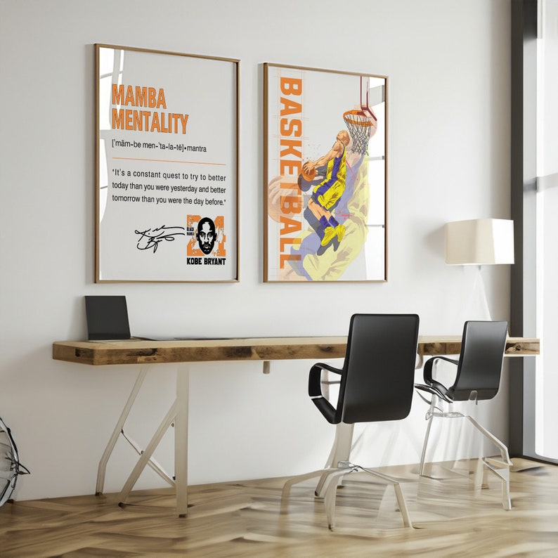 Kobe Bryant Mamba Mentality Definition Posters NBA Black Mamba ...