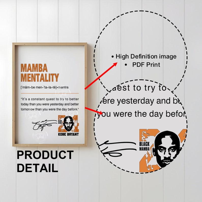 Kobe Bryant Mamba Mentality Definition Posters | NBA Black Mamba ...
