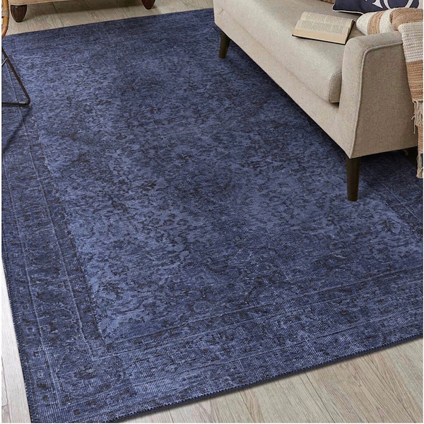 8x10 Navy Blue Rug - Etsy