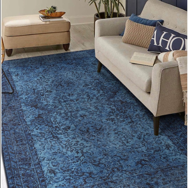 8x10 Navy Blue Rug - Etsy