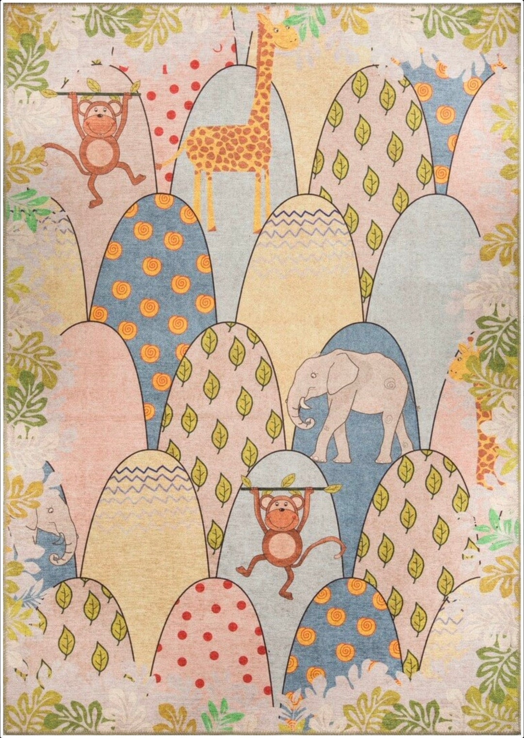 Nursery Rug 5x7, Animals and Jungle, Rug for Boy, Rug for Girl ...