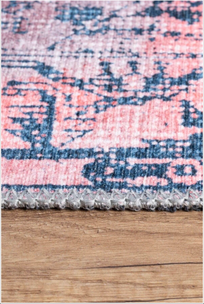 Persian Rug 8x10, Vintage Looking, Pastel Pink Blue, Decorative Area ...