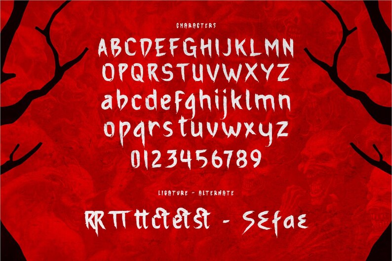 Premium Tattoo, Gothic, Horror Font Sepettan - Etsy