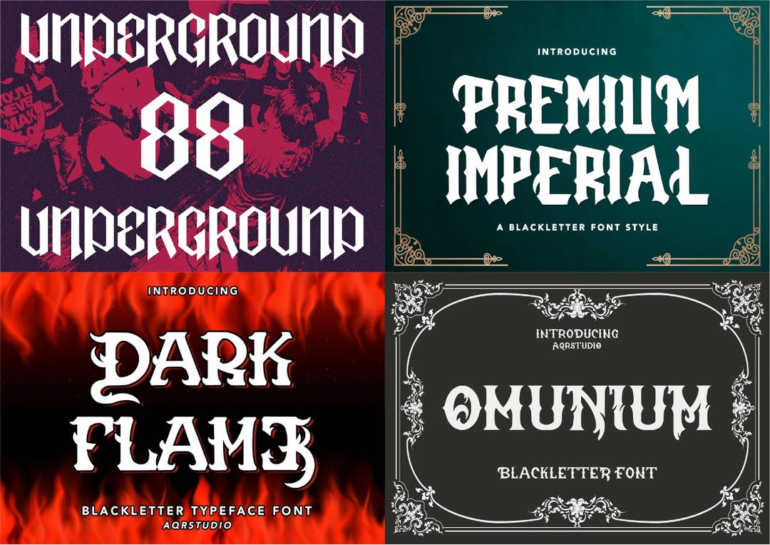 4 Premium Blackletter Modern Gothic Font - Hellord, Premiumimperial ...