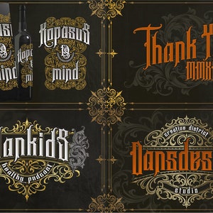 4 Gothic Tattoo Blackletter Typeface Font 3 Betcher, Delaroca, Gomsky ...