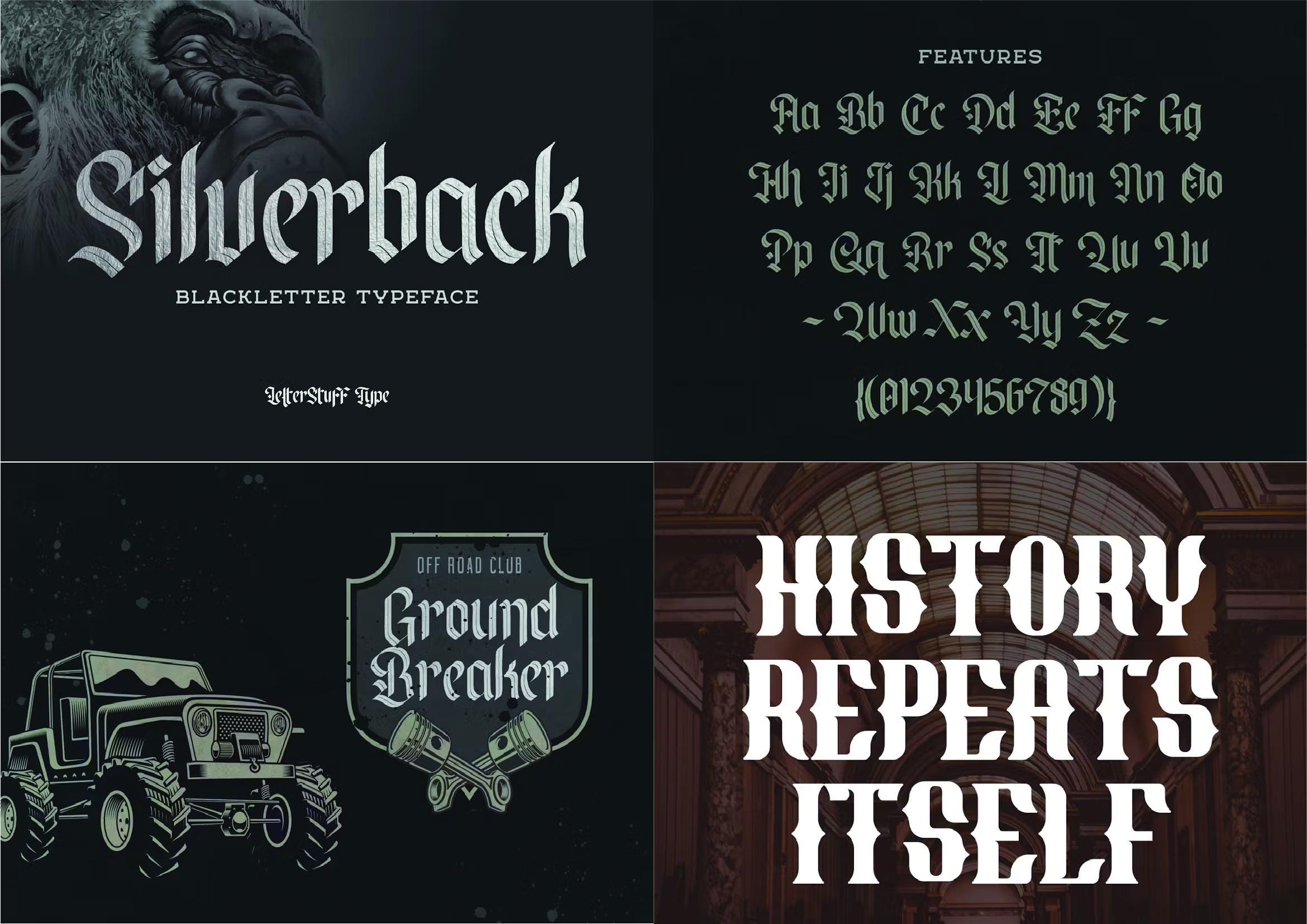 4 Premium Blackletter Modern Gothic Font Night Life, Glaive, Lamphor ...