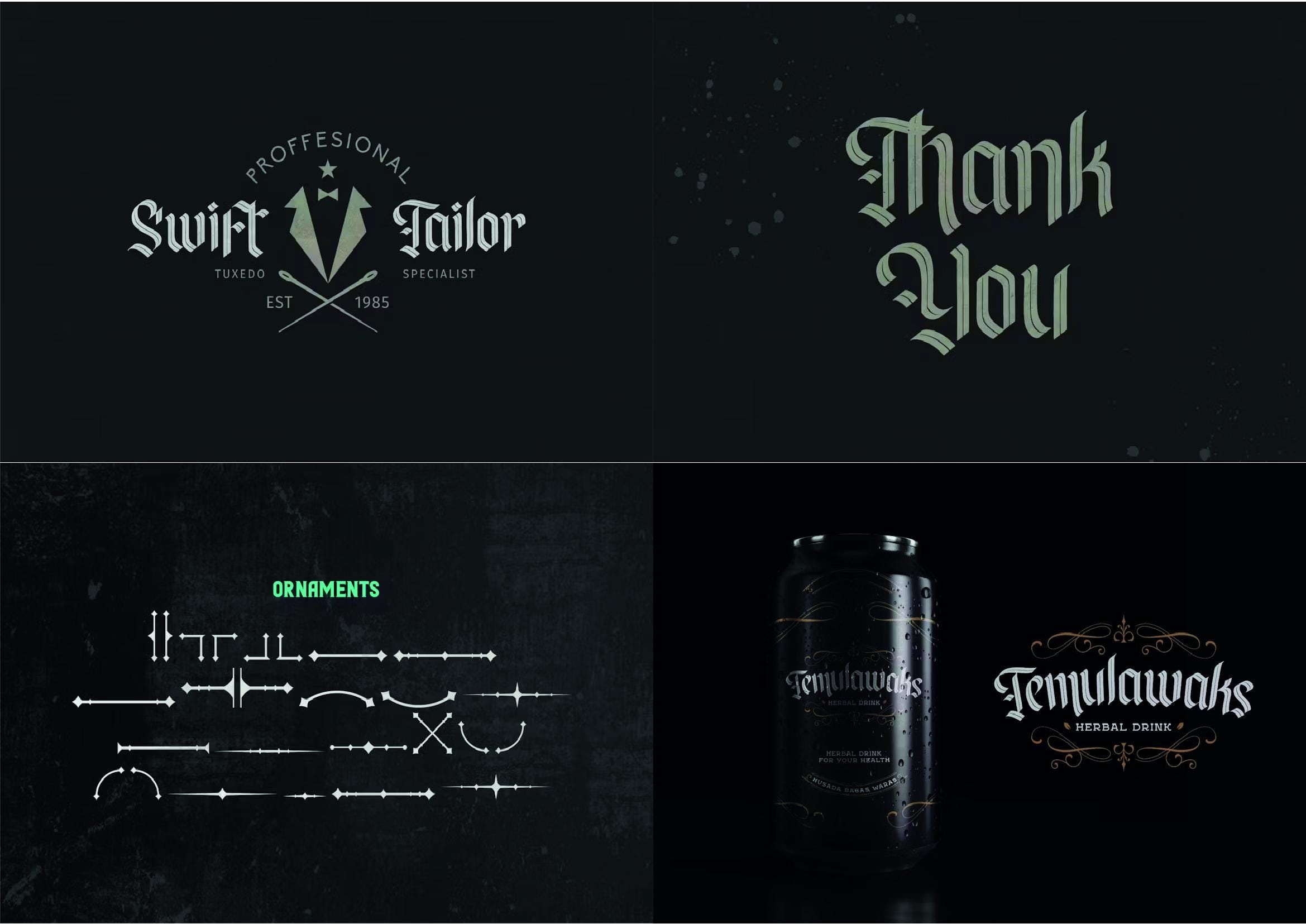 4 Premium Blackletter Modern Gothic Font Night Life, Glaive, Lamphor ...