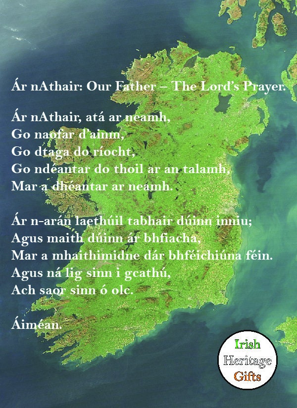 A Personalized Prayer Written in Irish (gaeilge) and Its English ...