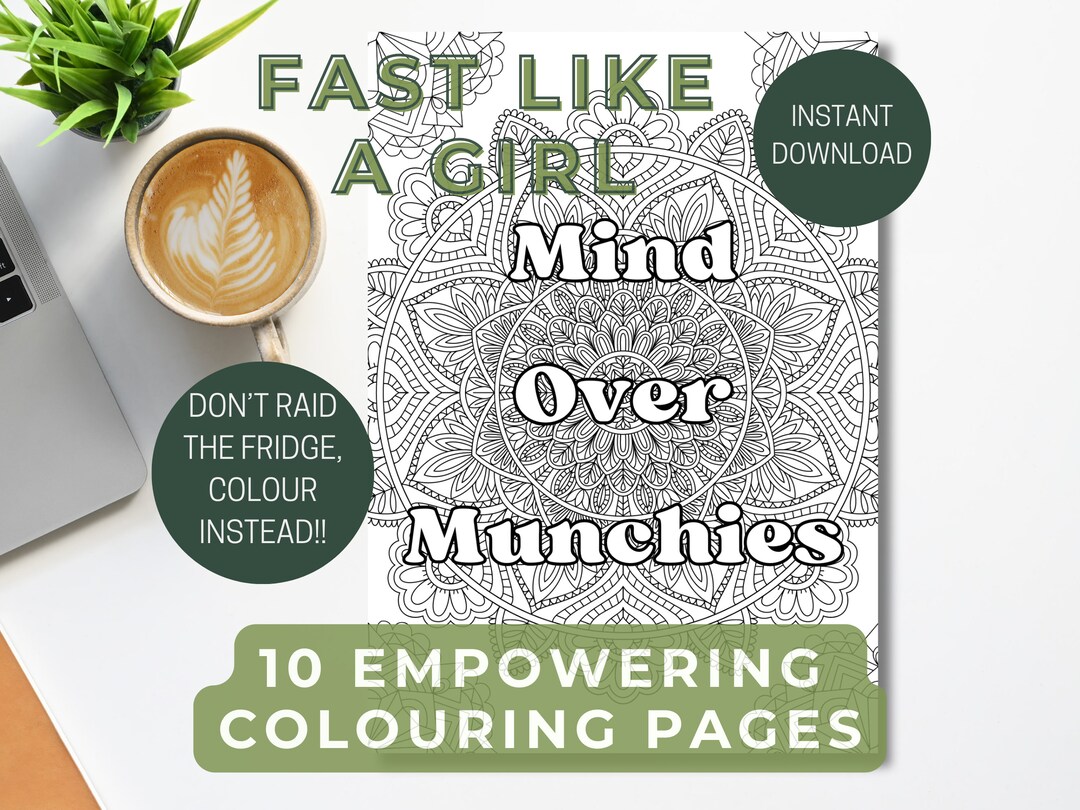 Fast Like a Girl Empowering Colouring Pages, Female Fasting Distraction ...