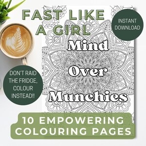 Fast Like a Girl Empowering Colouring Pages, Female Fasting Distraction ...