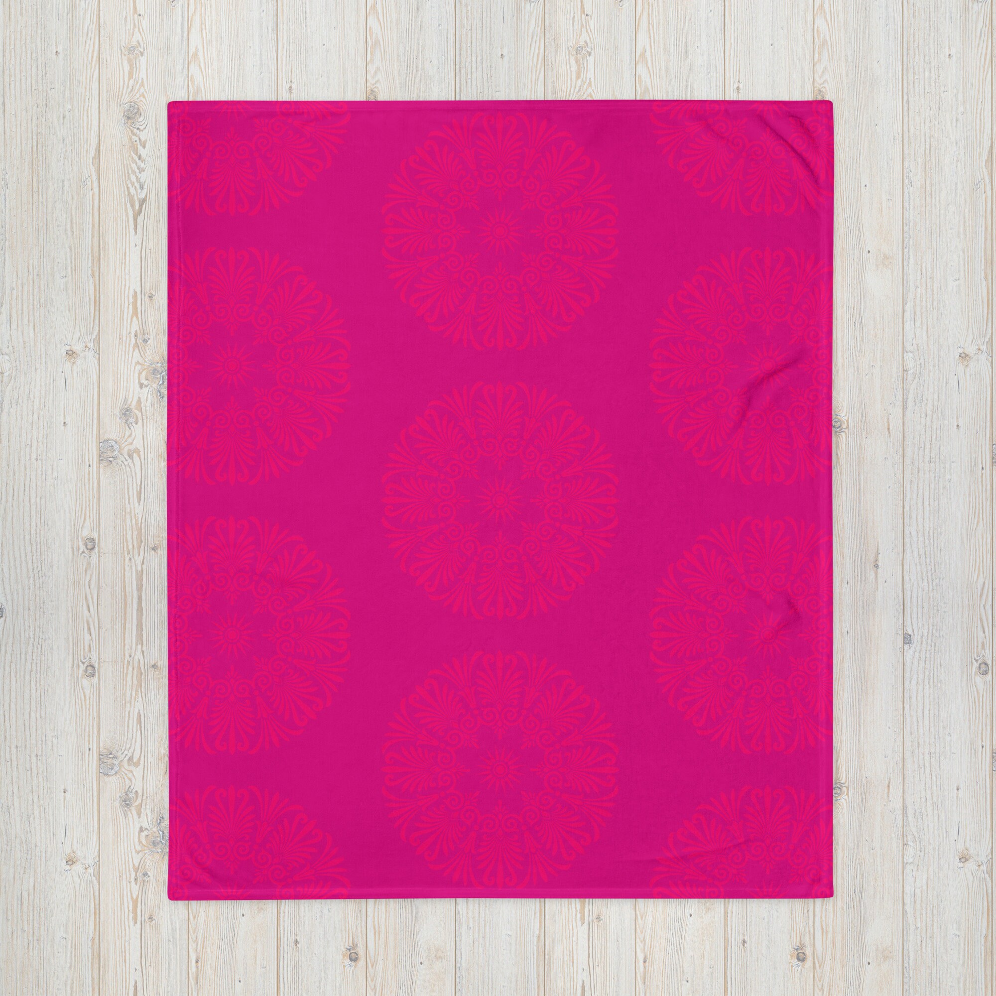 Hot Pink, Fuschia, Rose Pattern, Throw Blanket - Etsy