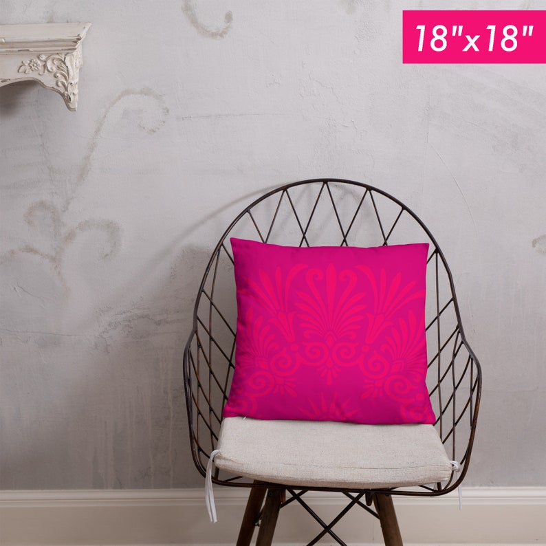 Hot Pink, Fuschia, Rose Pattern, Pillow Cushion - Etsy