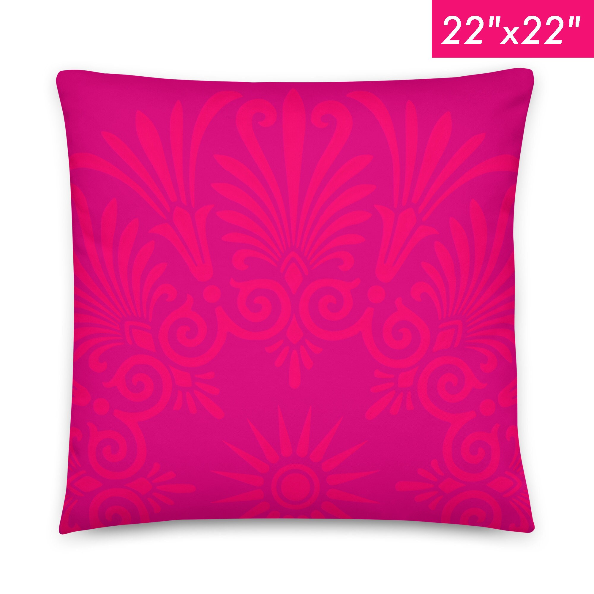 Hot Pink, Fuschia, Rose Pattern, Pillow Cushion - Etsy